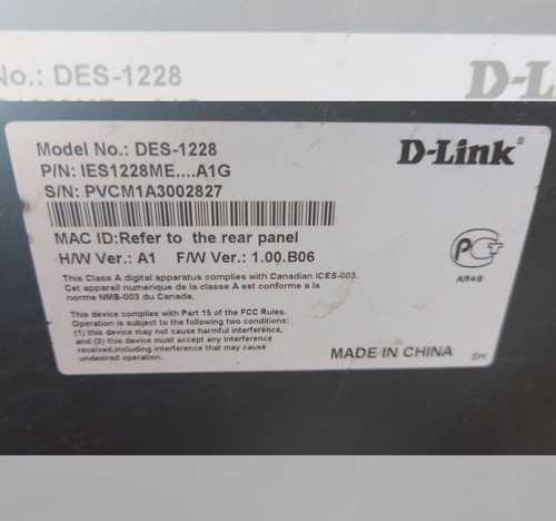 Коммутатор D-Link DES-1228