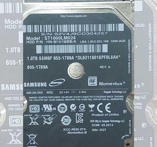 1тб 2.5" Samsung hdd для ноутбука (2шт)