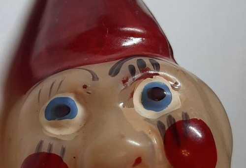 Редкая елочная игрушка голова клоуна СССР