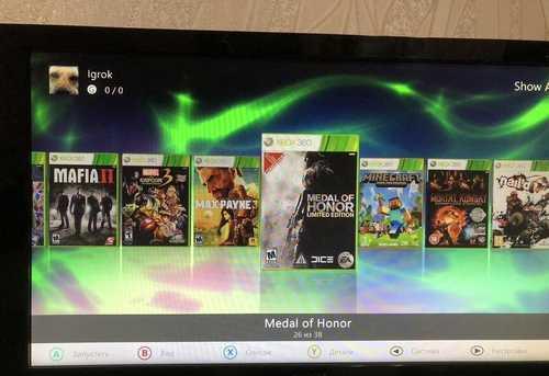 Xbox 360 slim прошитый 320Гб с играми