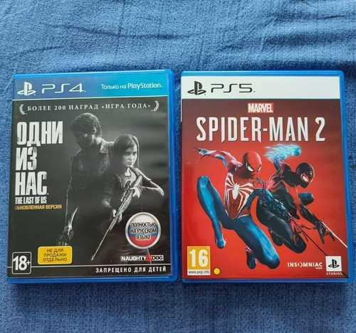 Spider man 2 PS5 диск, The last of us PS4 диск