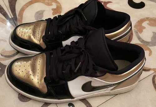 Кроссовки Nike Air Jordan Low1 Gold Toe Оригинал
