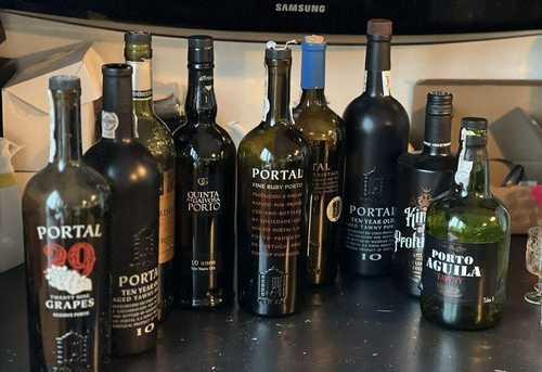 Красивые пустые бутылки Портвейн