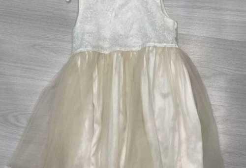 Платье для девочки белое/бежевое