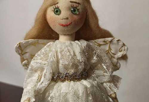 Текстильная кукла ангел ручной работы