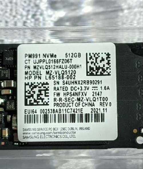 Твердотельный накопитель SSD Samsung PM991 512Gb