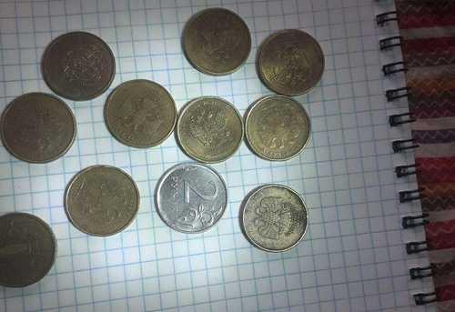 Бракованные десятирублёвые и два рубля