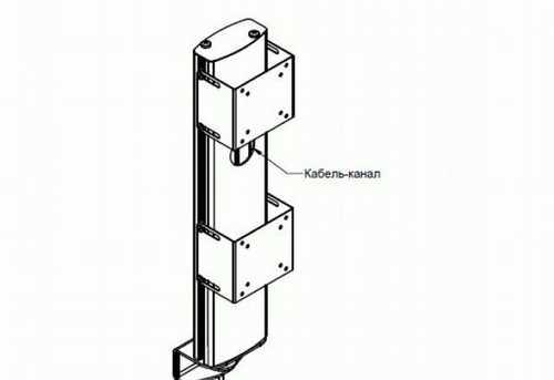 Настольный кронштейн для двух мониторов один над д