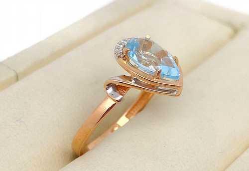Золотое кольцо с камнями 585пр. размер: 16,4