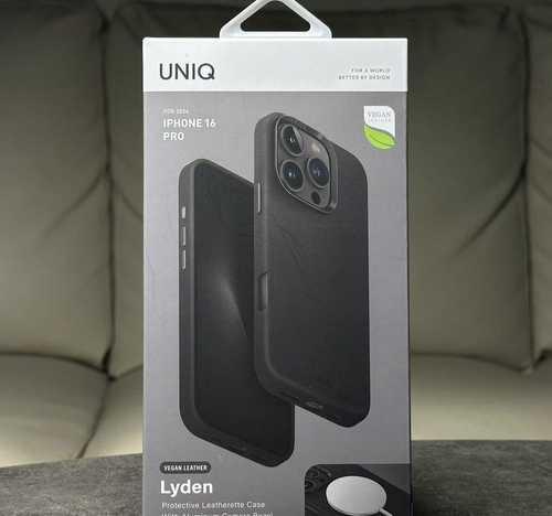 iPhone 16 Pro. Uniq Lyden Black (кожа)