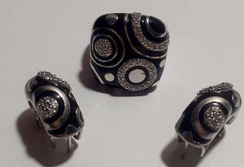 Серьги и кольцо. Серебро 925