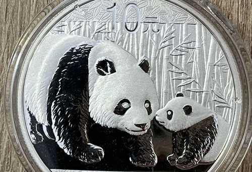 Китай 10 юаней 2011 год панды Серебро 30 г