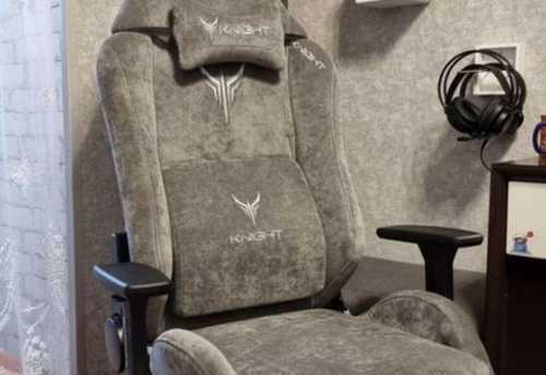 Кресло игровое Knight, новое, 150 кг, ткань, Серый
