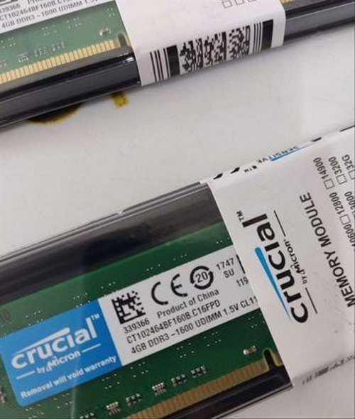 Оперативная память DDR3 4GB Crucial New