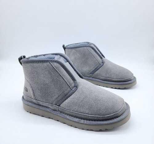 Ботинки угги мужские замша овчина UGG серые