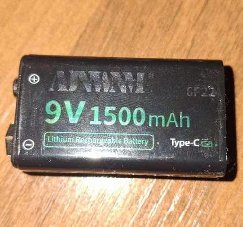 Литиевый аккумулятор 9V тип "крона" 1500mAh