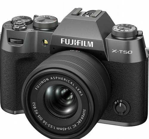 Беззеркальный фотоаппарат Fujifilm X-T50 Kit XC 15-45mm, угольно-серебристый