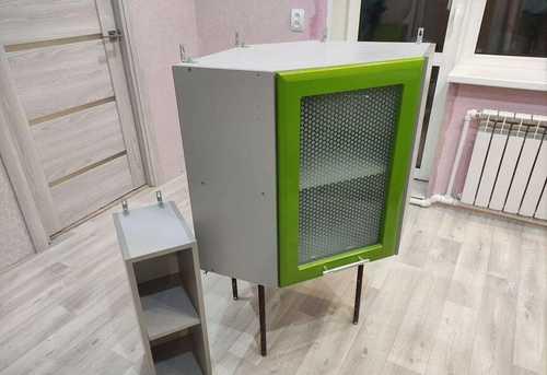 Кухонный навесной угловой шкаф, зелёный 60х60