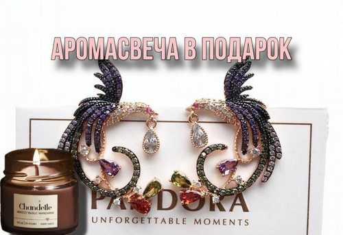 Серьги "Жарптица" с кристаллами Swarovski