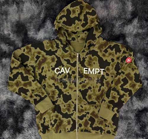 Зип худи Cav Empt камуфляж базовое зеленое