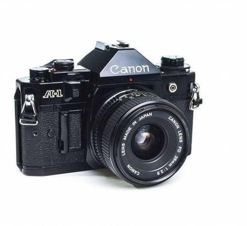 Canon A-1 + Canon lens FD 28mm f2.8