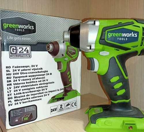 Шуруповерт ударный новый greenworks G24ID