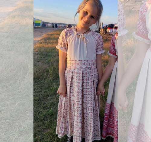 Платье детское Жива серо-красное короткий рукав