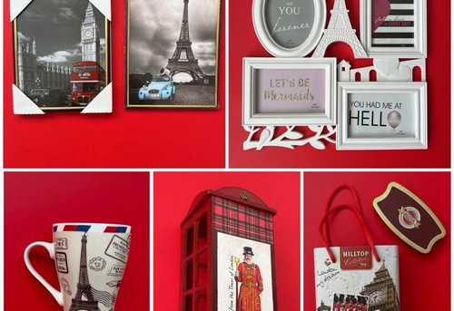 Сувениры рамка постеры декор стиль Лондон Париж