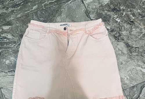 Юбка джинсовая розовая