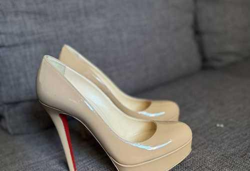 Туфли christian louboutin Bianca беж nude 37.5