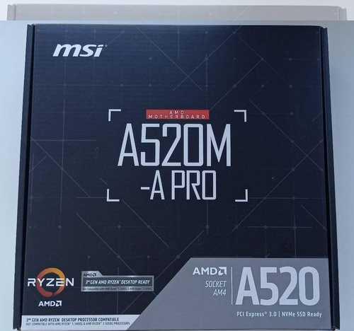 Материнская плата am4 MSI A520M-A PRO