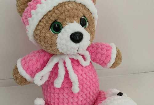 Вязаный мишка медведь в пижаме, handmade