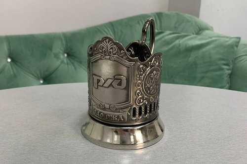 Подстаканник никелированный с чернью «оао ржд»