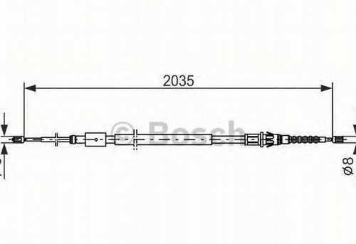 Трос стояночного тормоза bosch 1987477598