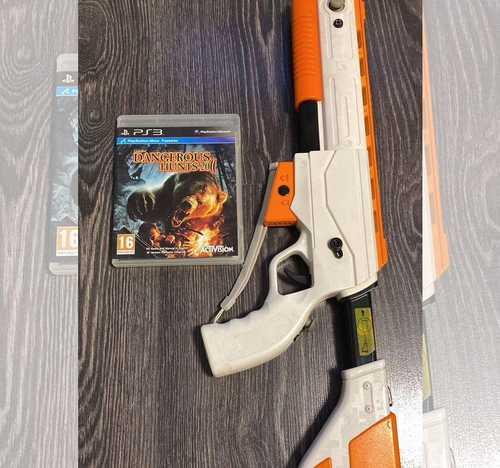Диск на PS3 с ружьем Dangerous hunts