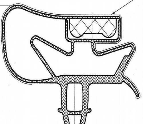 Уплотнитель морозильной двери (720x560 мм) холодил