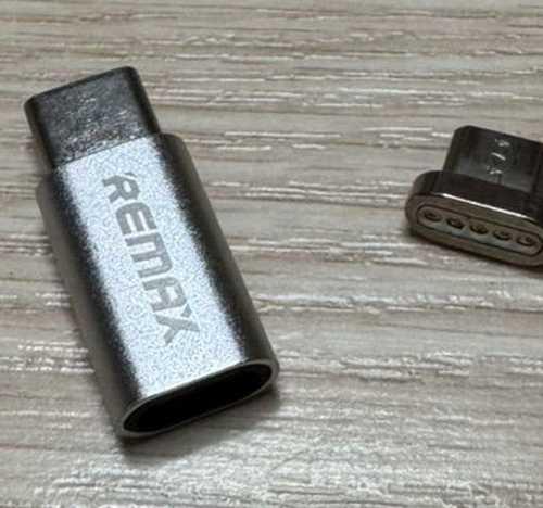 Переходник адаптер магнитный remax type c usb