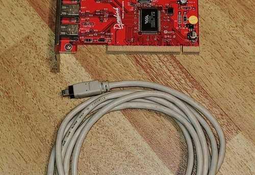 Контроллер Dynalink ieee 1394 3-port PCI и кабель
