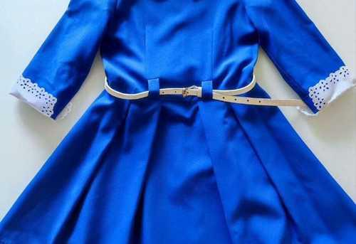 Платье школьное синее 9 лет
