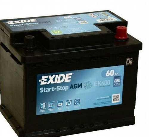 Аккумулятор 60 Ач Exide AGM на Start-Stop EK600