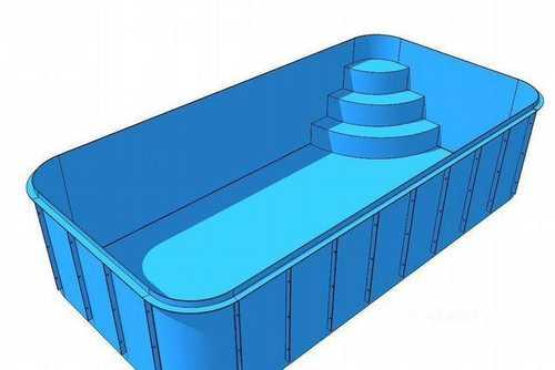 Бассейн из полипропилена размер 3х5х1,5м