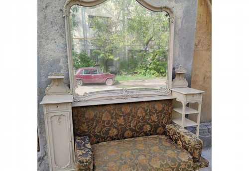 Антикварный диван с зеркалом 19в
