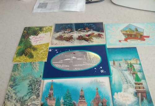 Новогодние открытки СССР с конвертами