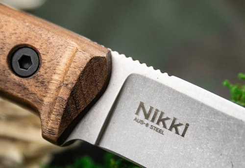 Нож Nikki Aus-8 StoneWash орех
