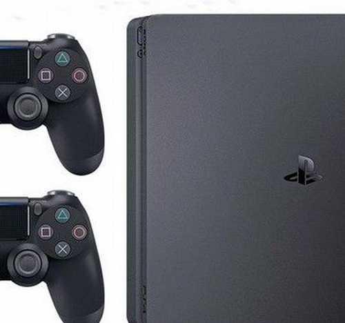 Sony PlayStation 4 Slim + 2 геймпада + 2 игры на д