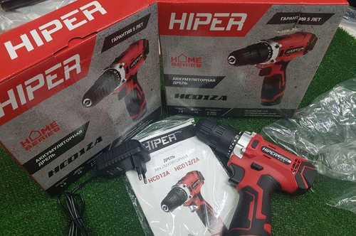 Новый шуруповерт Hiper,12V, LED подсветка,Гарантия