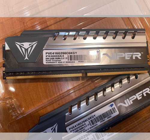 Оперативная память DDR4 16gb 2666mhz Patriot Viper