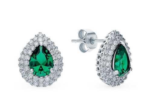 Серьги серебро 925 с фианитами