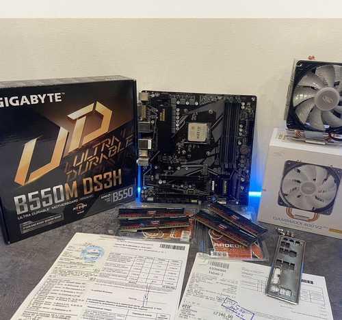 Комплект ryzen 5 3600/ gigabyte B550/32GB /кулер