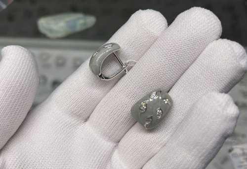 Кольцо и серьги из серебра с эмалью и фианитами